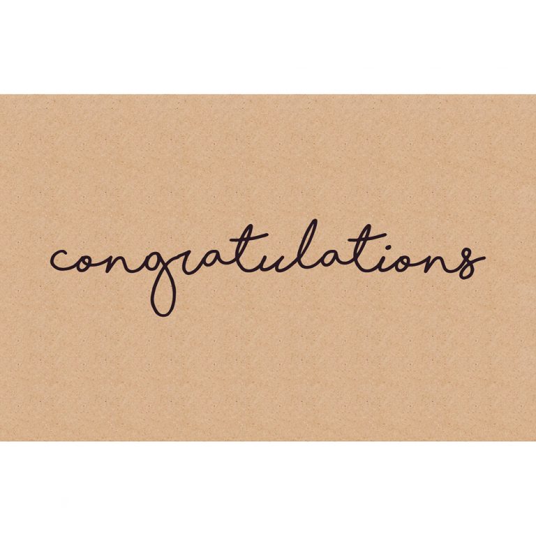 Congratulations Cursive Kraft Floral Card – Pack of 100 - Frogie